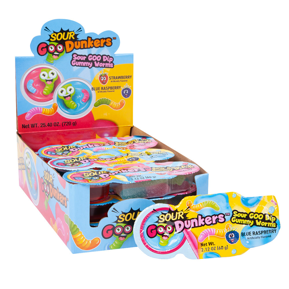 Sour Goo Dunkers Gummy Worms with Dipping Goo 2.1oz — Learning Express ...