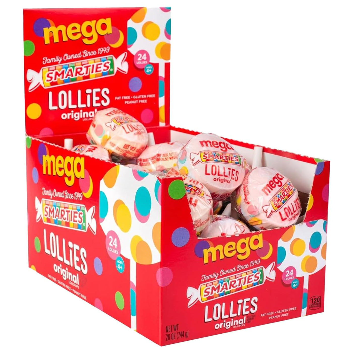 Smarties Mega Double Lollies - 24 Count Bulk Gluten-Free Candy ...