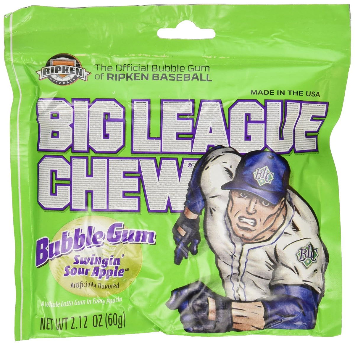 Big League Chew Sour Apple Shredded Bubble Gum - 12 Pack Bulk ...