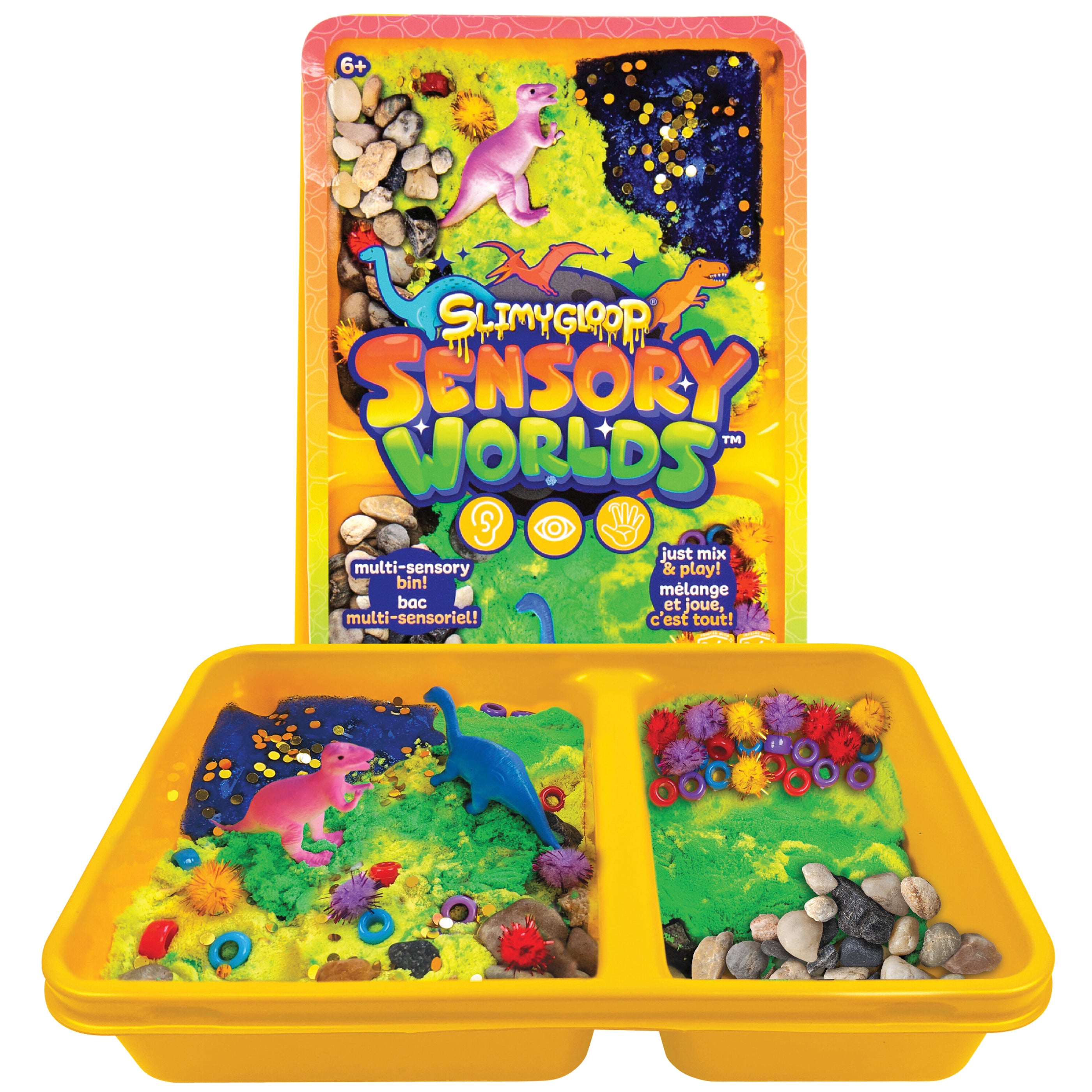 Dinosaur Sensory Bin Case of 4 - Slimygloop Tactile Play Set — Learning ...