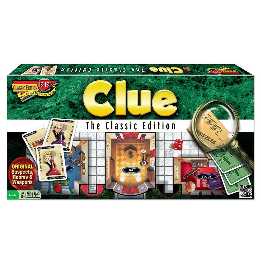 Clue Classic Edition Board Game | Mystery Whodunit by Winning Moves ...